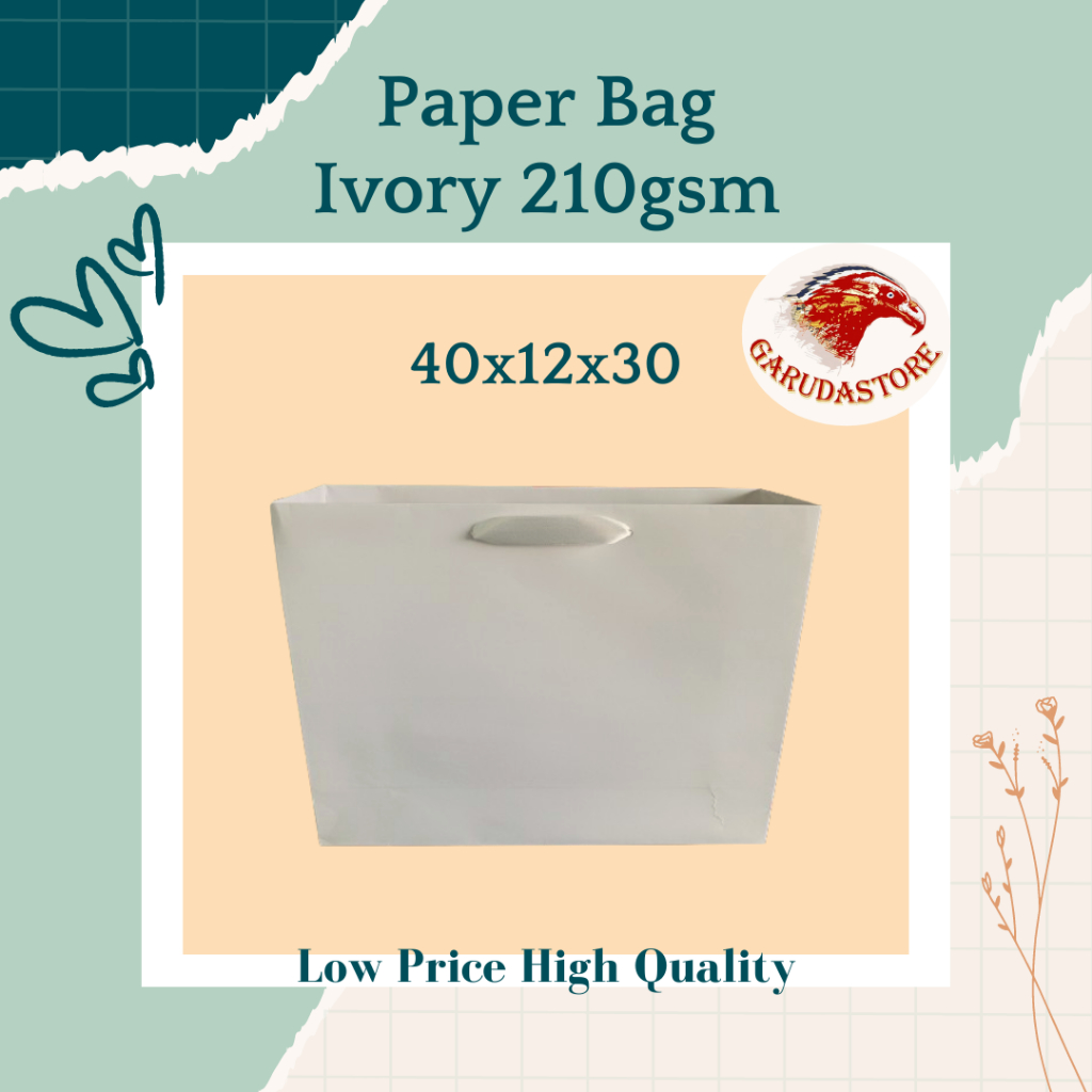 Jual Paper Bag Polos Putih , Paperbag Polos Murah Bahan Ivory 210gsm ...