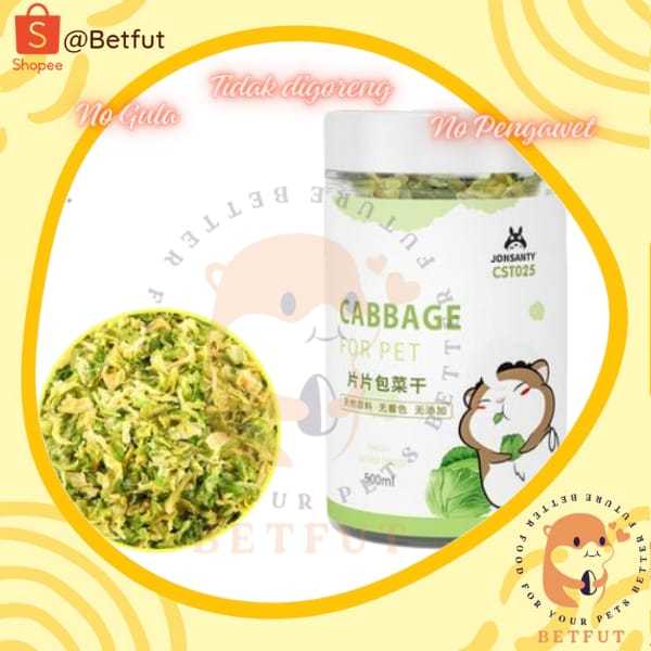 Jual 1 Botol Snack Hamster Sayuran Kubis Kering / Dried Cabbage 500 ml ...