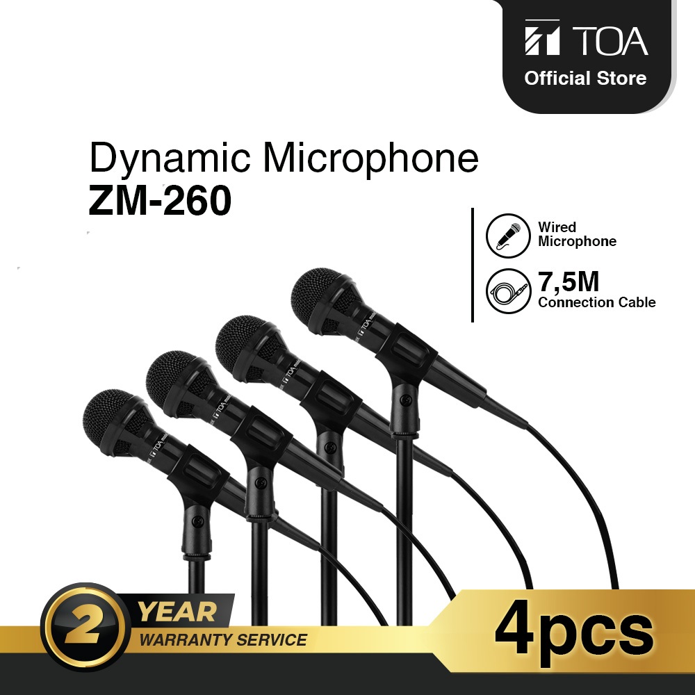 Jual TOA BUNDLING 4 PCS DYNAMIC MICROPHONE TOA MODEL ZM260 GARANSI RESMI | Shopee Indonesia