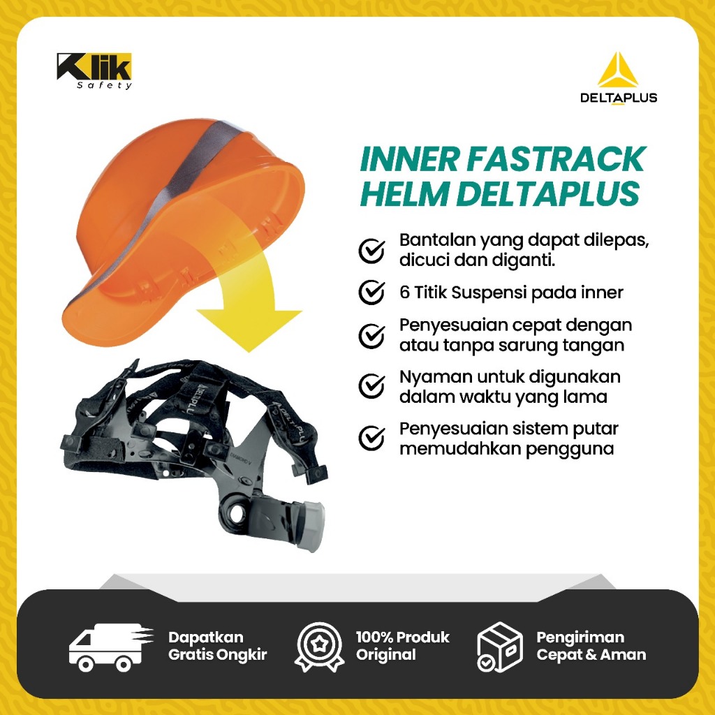 Jual Inner Helm Safety Fastrack Deltaplus 6 Titik Original | Shopee ...