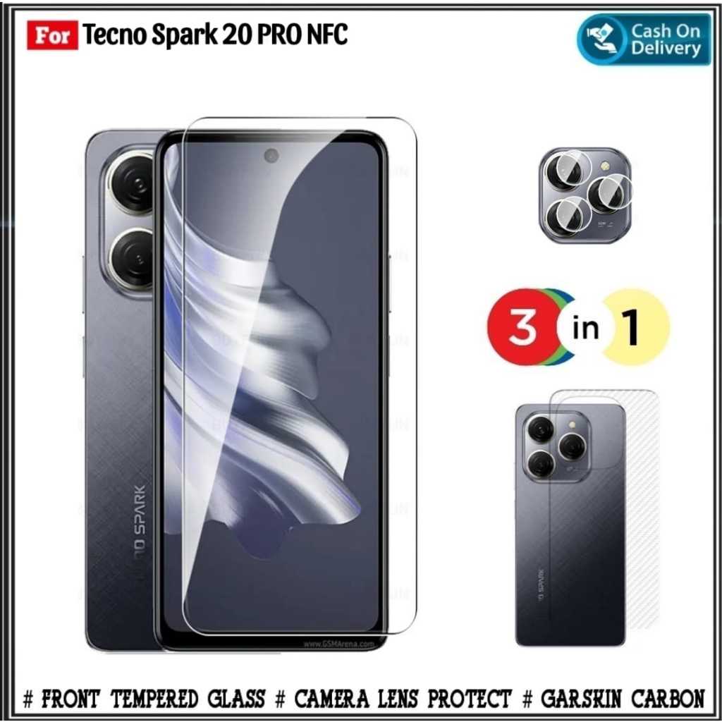 Jual PAKET 3in1 Tempered Glass Tecno Spark 30C 20 20C 20 Pro Camon 20 20 Pro Spark Go 2023 Go 1 ...