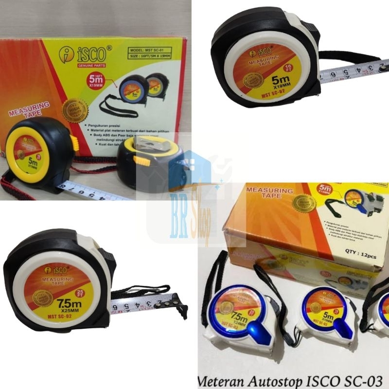 Jual METERAN TUKANG ISCO/3 M /5M /7,5M/10M METERAN KARET AUTO STOP ISCO SERIES | Shopee Indonesia