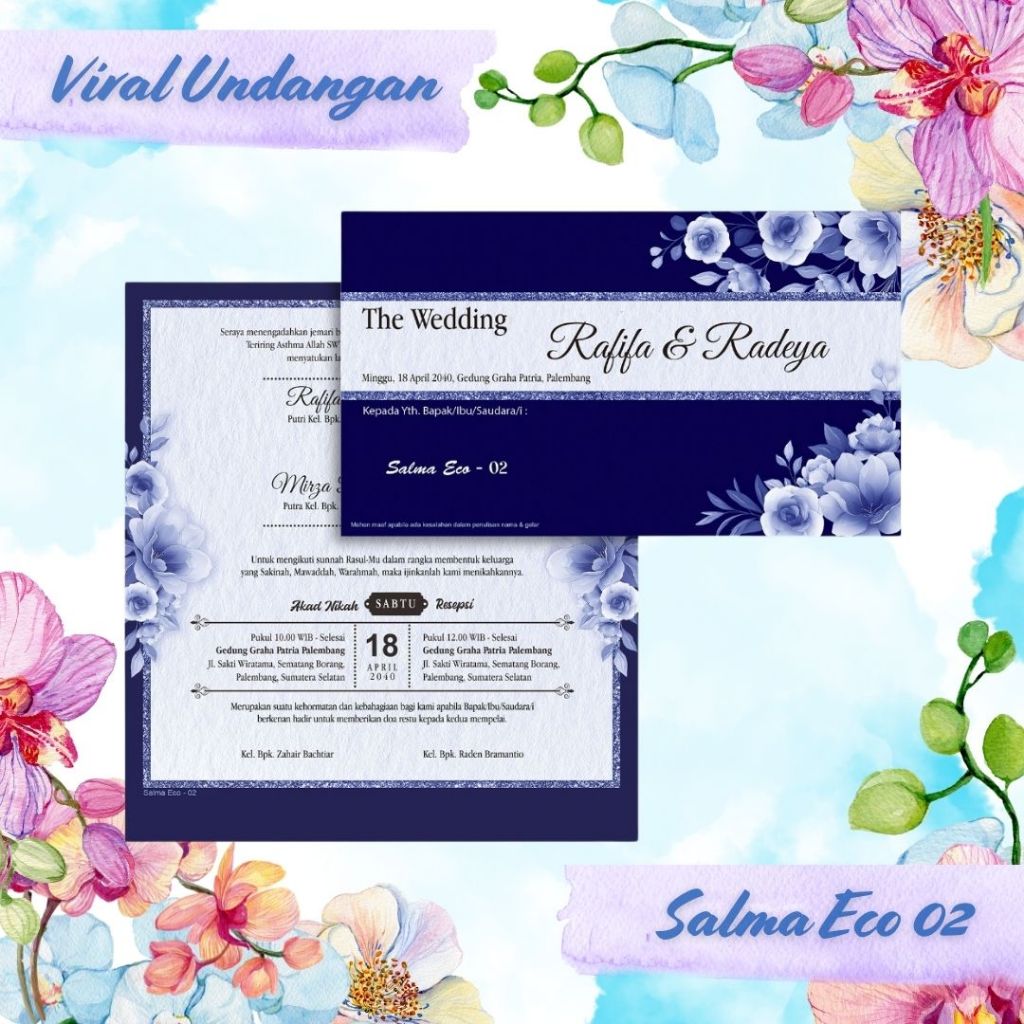 Jual Blangko Undangan Kosong atau Cetak Undangan Pernikahan Merek SALMA ECO-02 Bisa Untuk ...