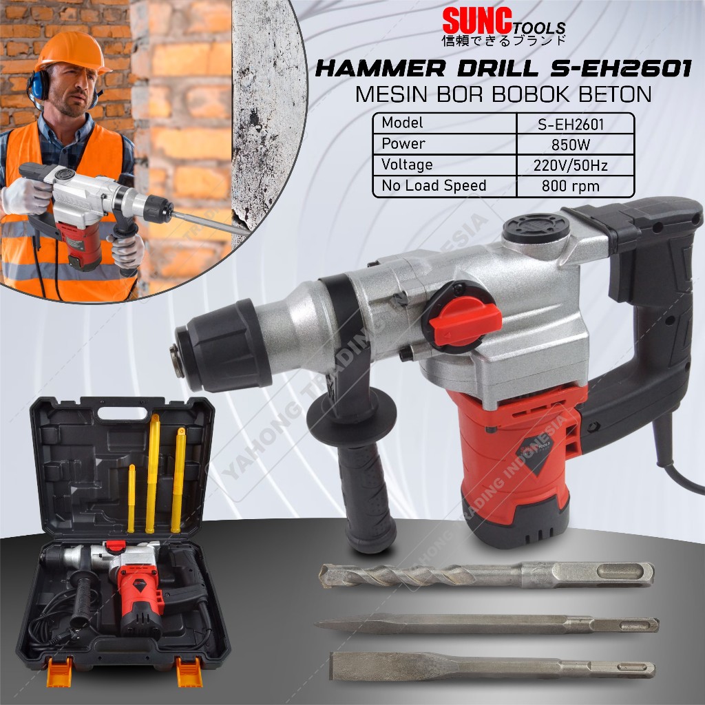 Jual Mesin Bor Beton Listrik Bobok Tembok Hammer Drill S-EH2601 26mm ...
