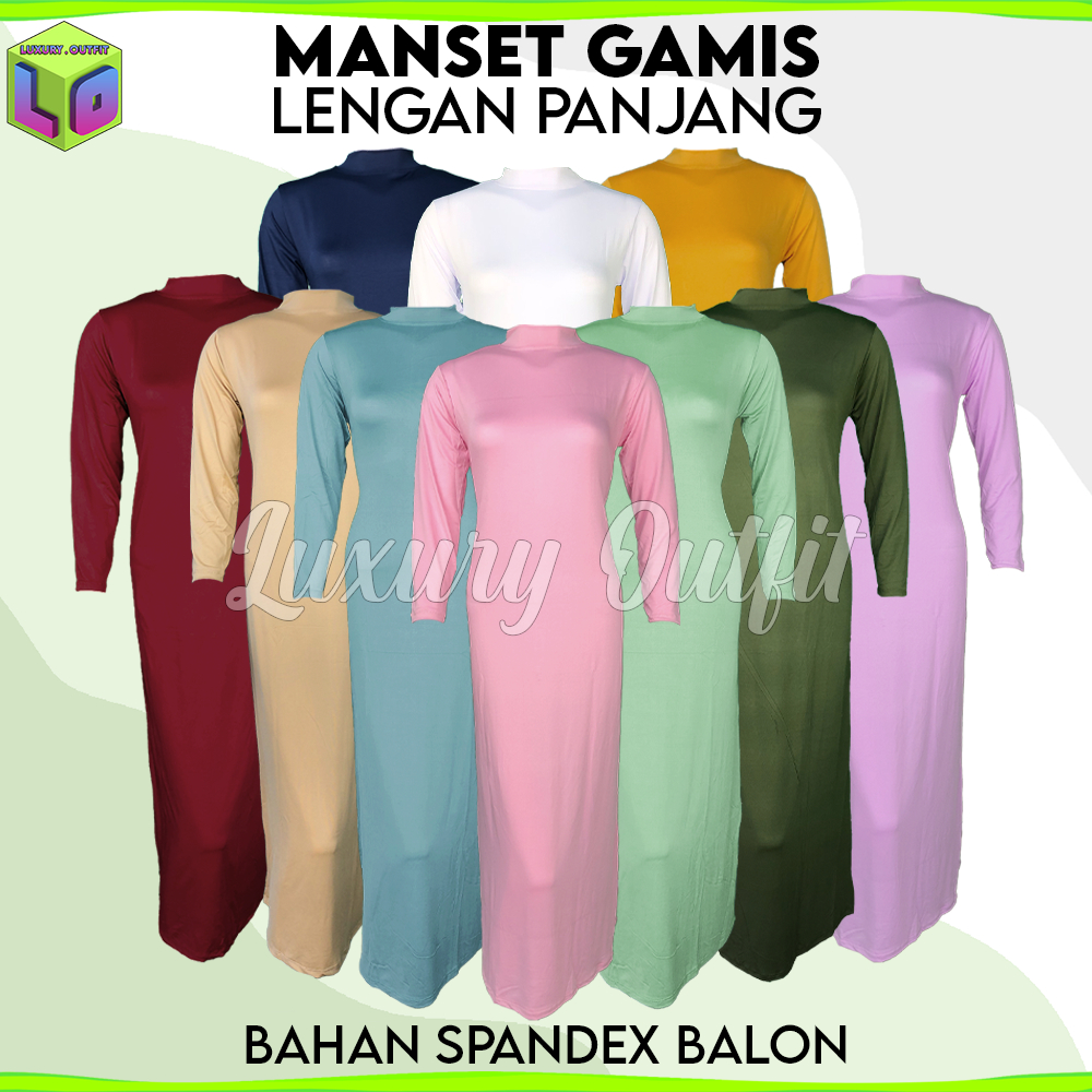 Jual Baju Manset Gamis Tangan Panjang &Tanpa Lengan Wanita Kerah Leher ...