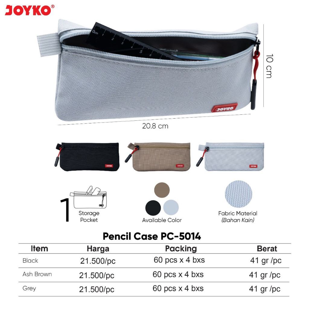 Jual Pencil Case Kotak Tempat Pensil Joyko PC-5014 | Shopee Indonesia