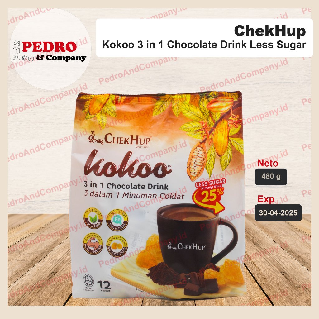 Jual Chekhup kokoo 3in1 chocolate drink 12 sachets 480 gram minuman ...