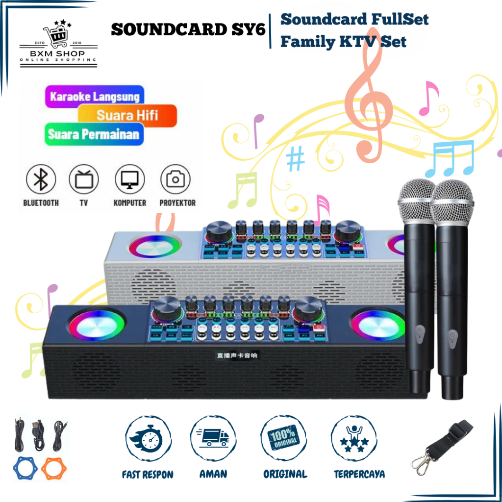 Jual Live SoundCard SY6 Soundcard Bluetooth Speaker All-in-One + Two ...
