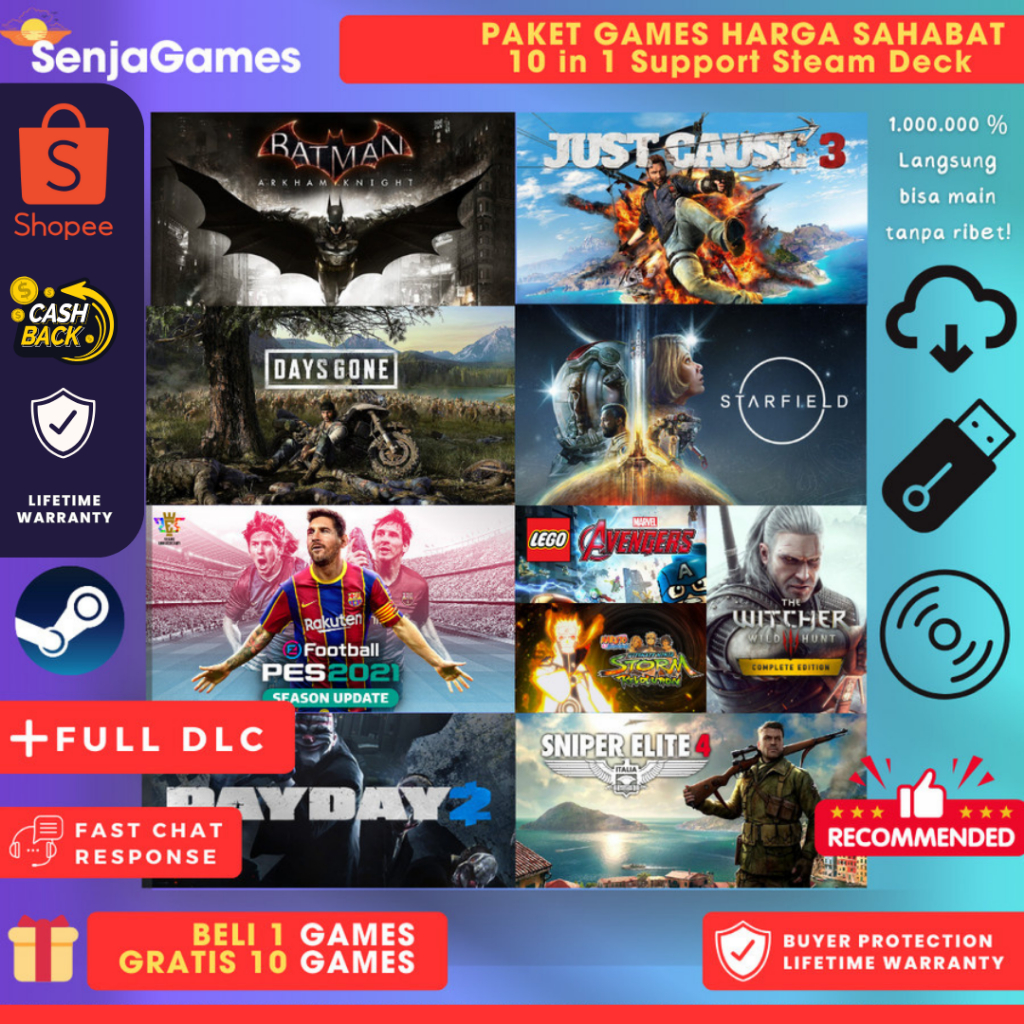 Jual PAKET GAME 10in1 TRIPLE AAA PC ORIGINAL GAME SUPPORT STEAMDECK ROG ...