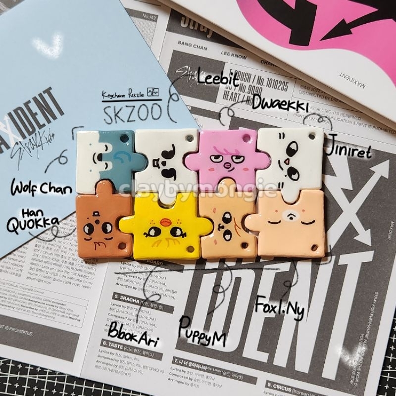 Jual [Reupload] Clay Keychain puzzle SK ZOO / SKIZOO (Stray Kids ...