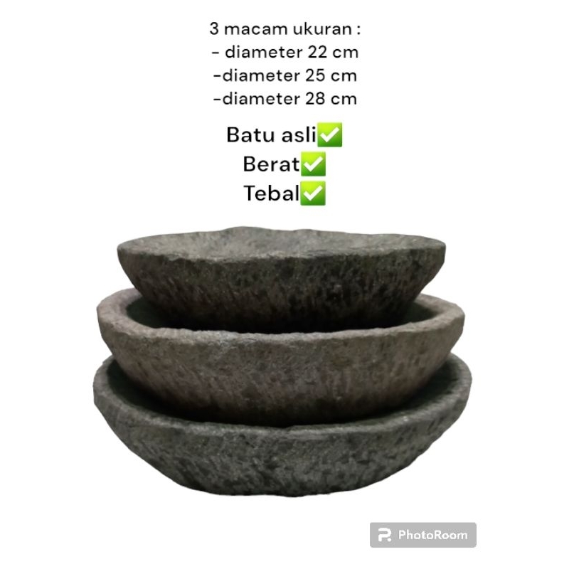 Jual Cobek Batu Asli Lubuk Linggau (beserta ulekannya) 3 macam ukuran ...