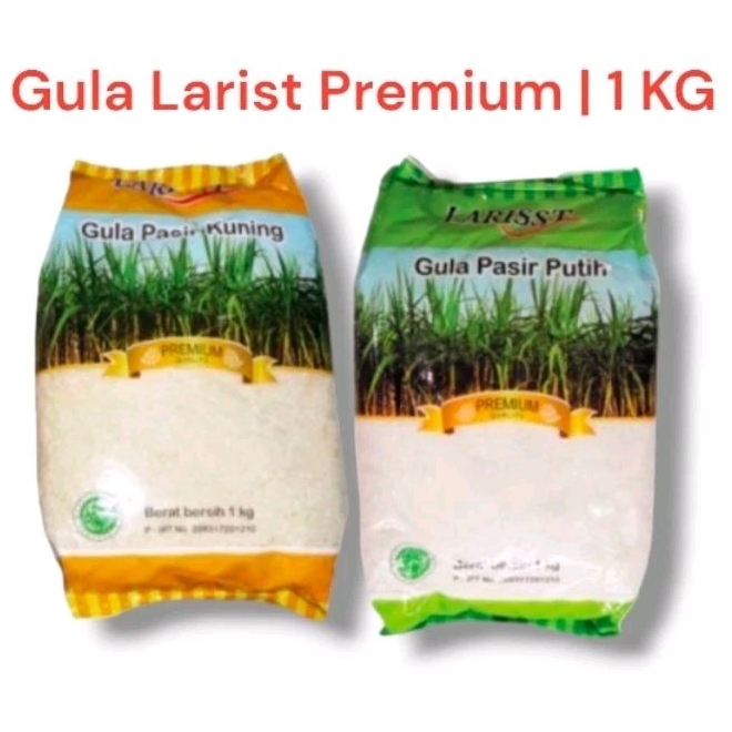 Jual GULA PASIR KUNING PREMIUM LARISST 1 KG MANIS | Shopee Indonesia