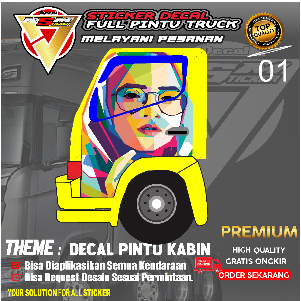 Jual STICKER DECAL PINTU KABIN TRUCK WPAP | Shopee Indonesia