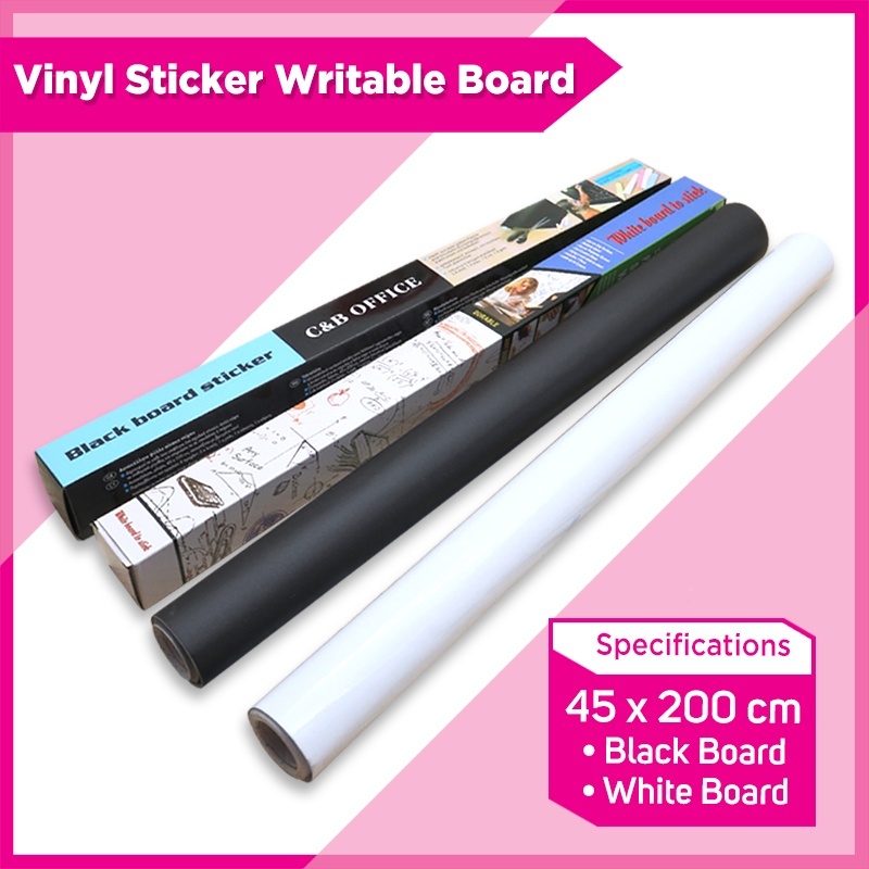 Jual 45*200 cm Blackboard and Whiteboard Stickers Removable Hitam Putih ...