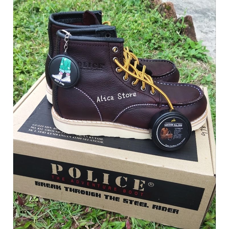 Jual Safety Shoes Merek "Police - 91594-K75" Size 8 (42). Kondisi baru ...