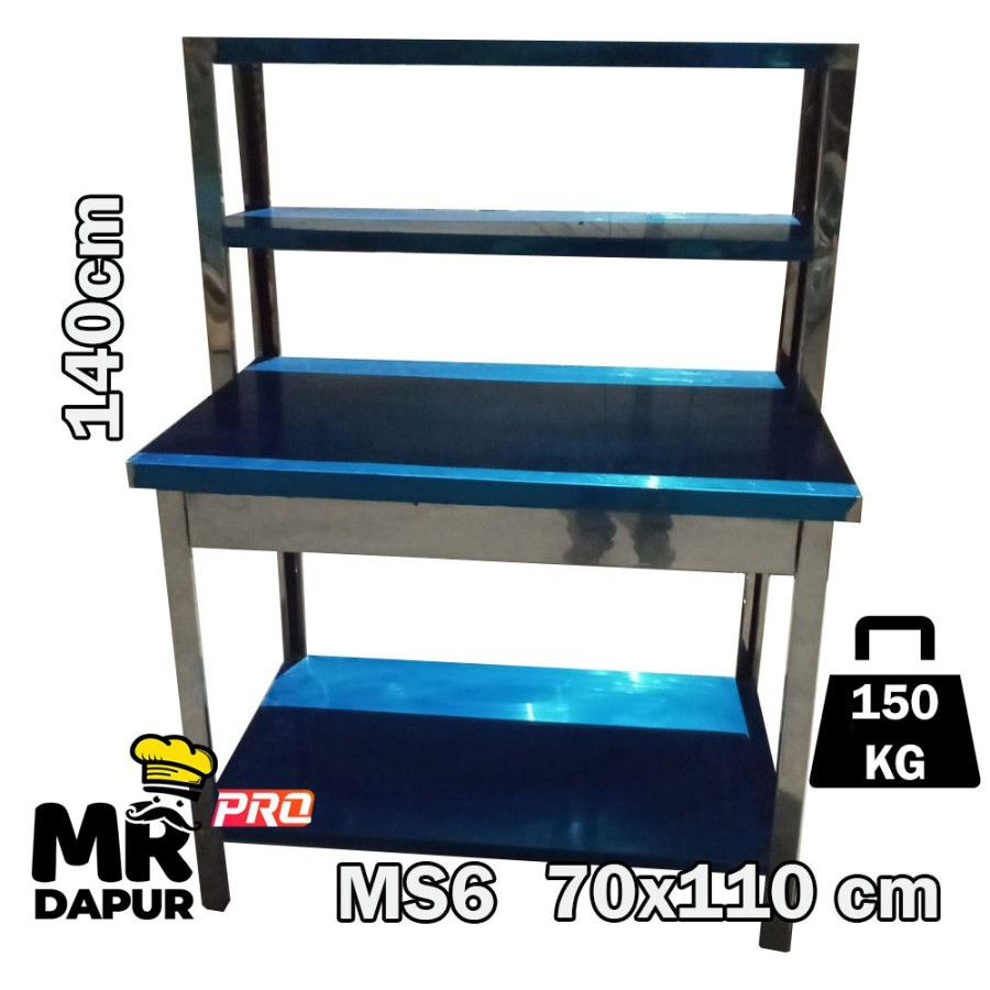 Jual Meja Rak Stainless Steel MrDapur MS 6 Pro | Shopee Indonesia