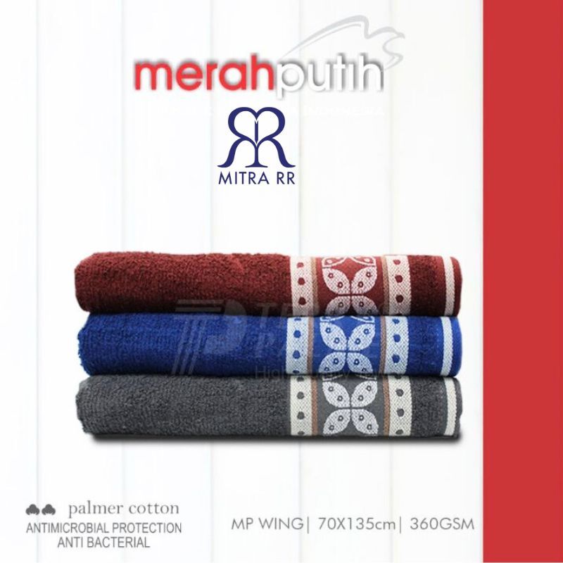 Jual Handuk Merah Putih List Besar 140 x 70 cm Tanggung 50 x 100 cm by ...