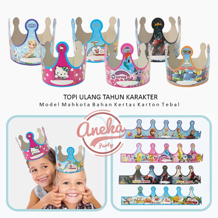 Jual Topi Ultah MAHKOTA / Topi Lingkar HBD Nama / Topi ulang tahun ...