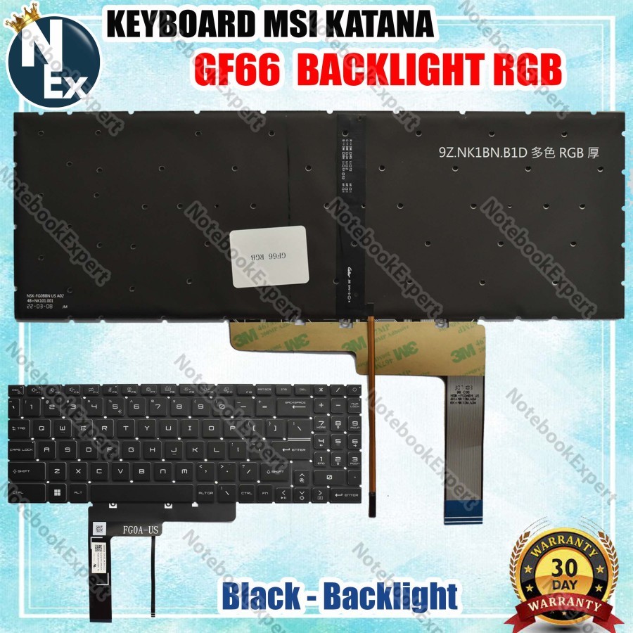Jual KEYBOARD MSI KATANA GF66 BACKLIGHT RGB BACKLIGHT - BLACK | Shopee ...