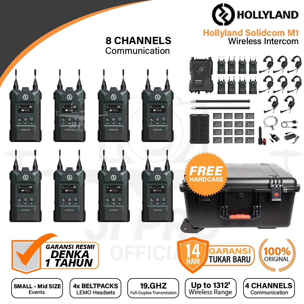 Jual Hollyland Solidcom M1 Wireless Intercom Solution 8 Beltpack 1*8 Resmi | Shopee Indonesia