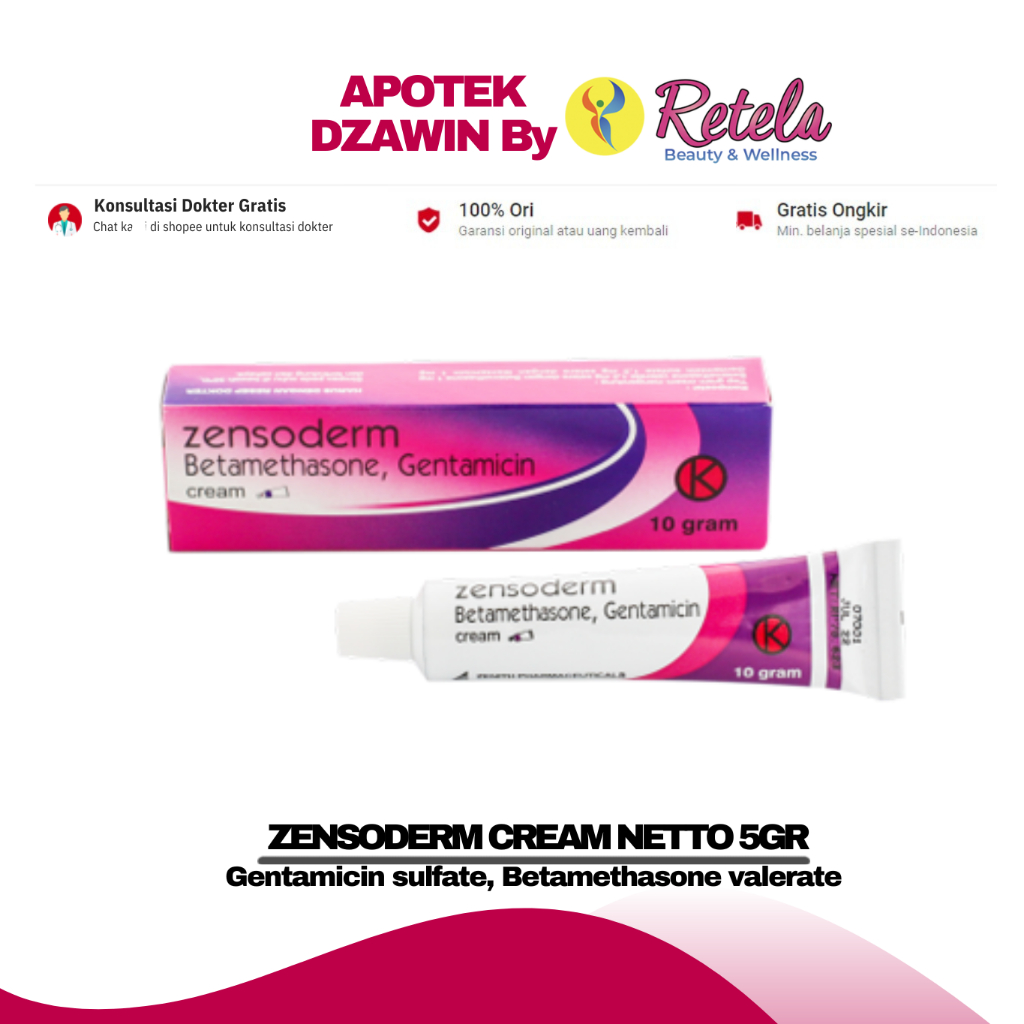Jual ZENSODERM CREAM 5GR (GENTAMICIN SULFATE, BETAMETHASONE VALERATE ...