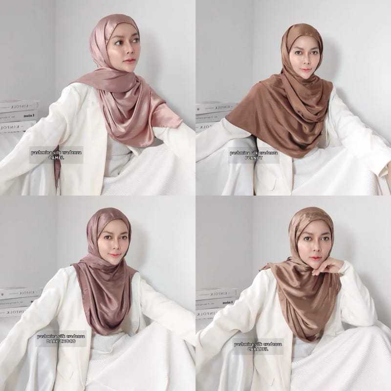 Jual Pasmina Silk LuxurY / Pasmina Viral / Promo Hijab Pasmina Premium ...