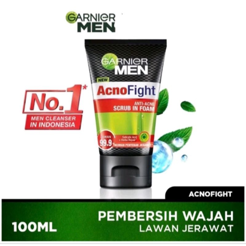 Jual Garnier Men Acno Fight Anti-Acne Scrub In Foam Cleanser 100ml | Shopee Indonesia