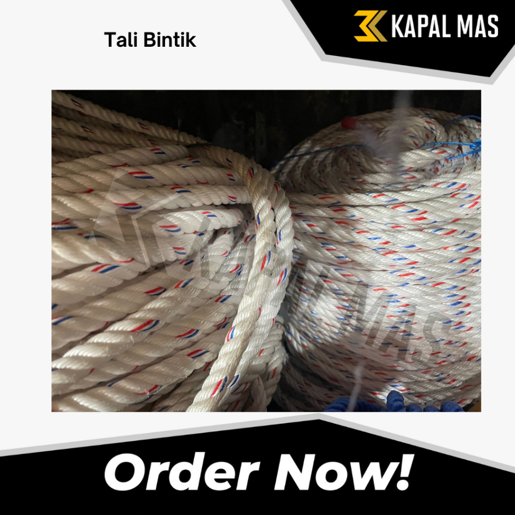 Jual TALI BINTIK / TALI PUTIH MERAH PUTIH / TALI TAMBANG/ METER ...