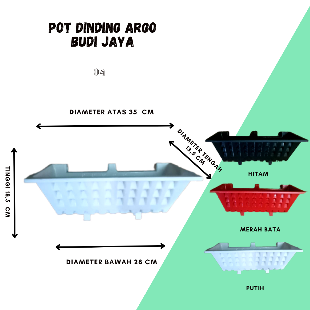 Jual Pot Dinding Argo Vertikal Garden Ukuran 01 Budi jaya Original ...