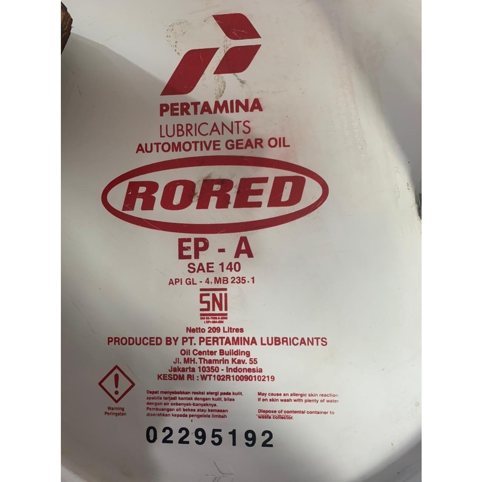 Jual Pertamina Rored SAE 90 / 140 Oli Gear box (20 Liter) | Shopee ...