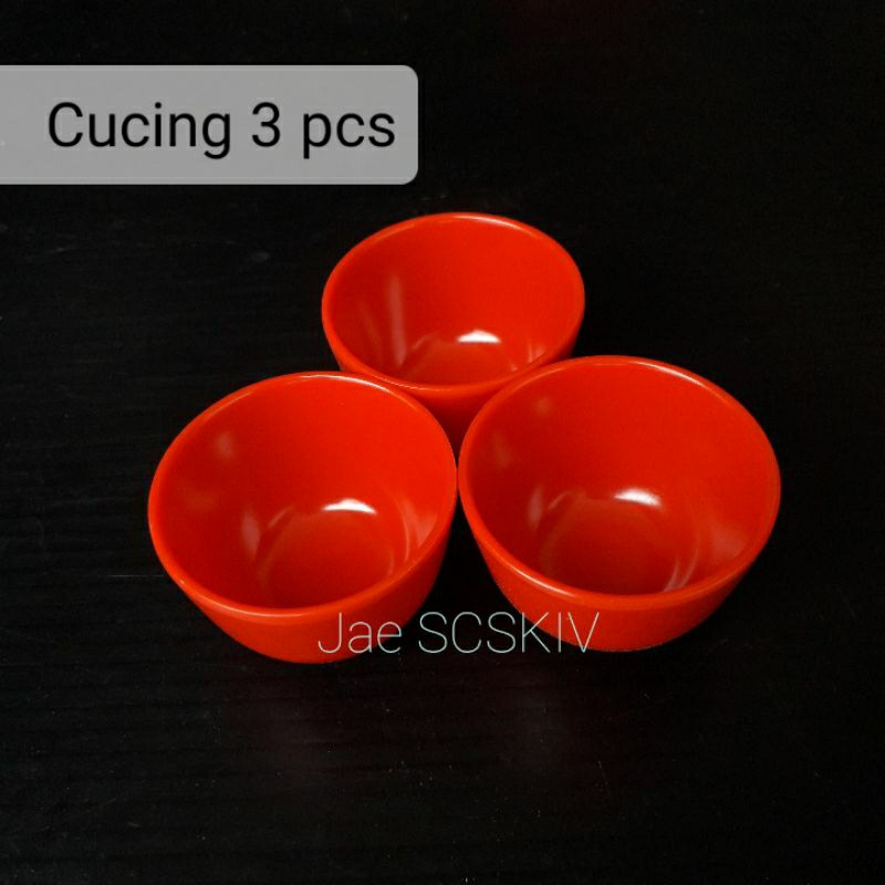 Jual Cucing merah Cucing Melamin Sloki Merah Vanda 3pcs diameter 5cm ...
