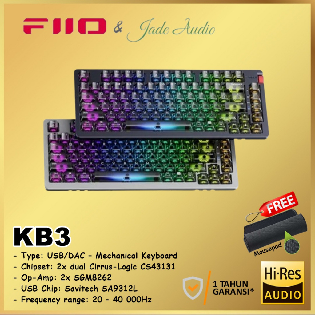 Jual FiiO KB3 KB-3 Hi-Fi HiFi Audio Mechanical Keyboard | Shopee Indonesia