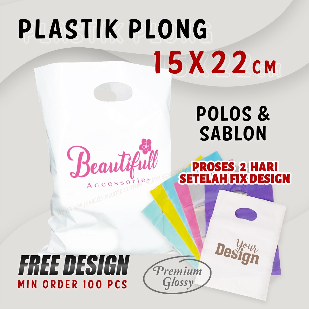 Jual Sablon Plastik Plong Hd Olshop Kosmetik 15x22 Murah Tebal Sablon