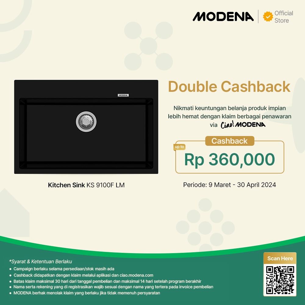 Jual MODENA KItchen Sink - KS 9100F LM (Quartz Granite) | Shopee Indonesia