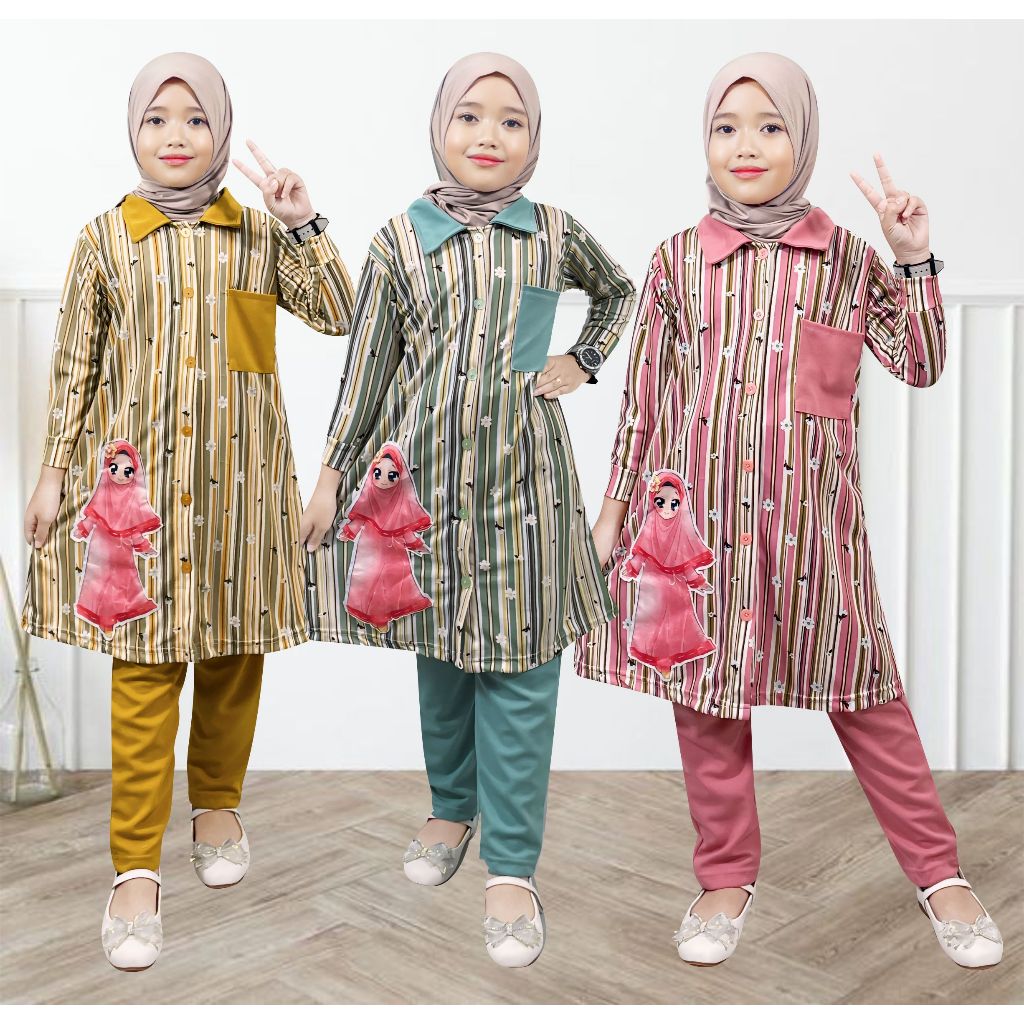 Jual Setelan Tunik Anak Dania Usia 1-8 Tahun 93 MONTYFASHION | Shopee ...
