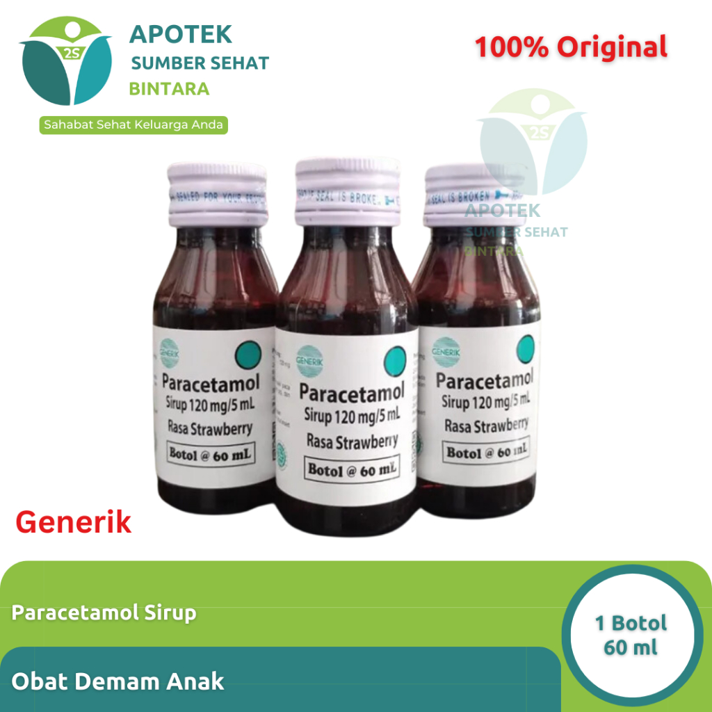 Jual Paracetamol Sirup Generik 120 mg/5 ml 60 ml | Shopee Indonesia