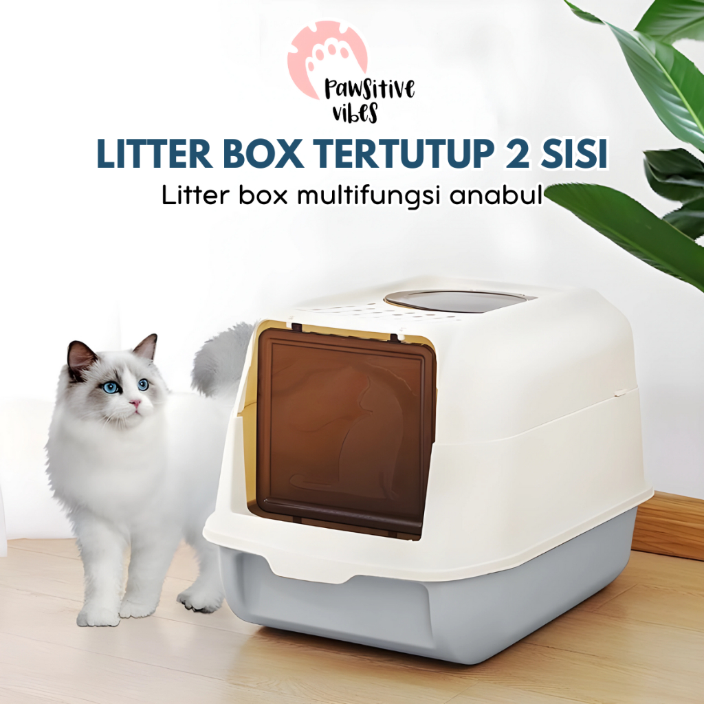 Jual Litter Box Tertutup Dengan 2 Sisi Pintu - Bak Pasir Kucing Free ...