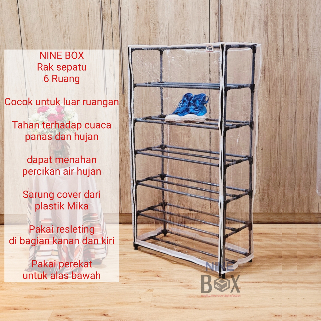 Jual NINE BOX RAK SEPATU 6 RUANG ANTI AIR DEBU DAN PANAS /RAK SEPATU ...