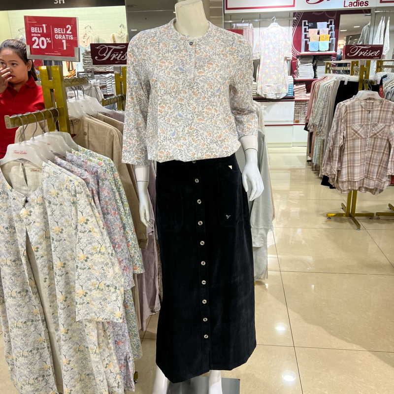 Jual Triset ladies rok panjang corduroy wanita (pembelian satu set bisa ...