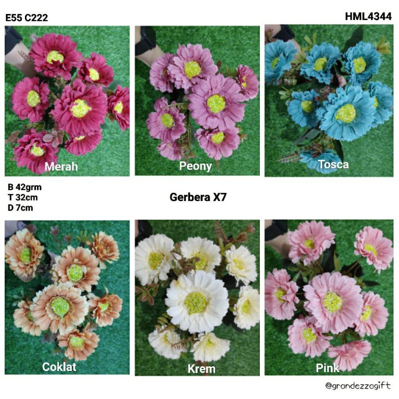 Jual BUNGA GERBERA X7 MATAHARI ARTIFICIAL 7 KUNTUM | Shopee Indonesia