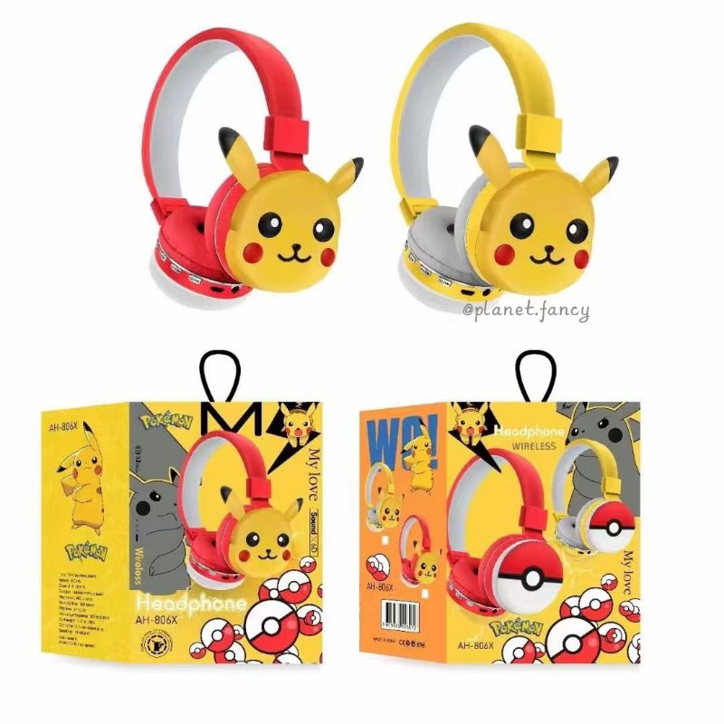 Jual HEADPHONE BLUETOOTH HEADSET WIRELESS POKEMON/KURO | Shopee Indonesia