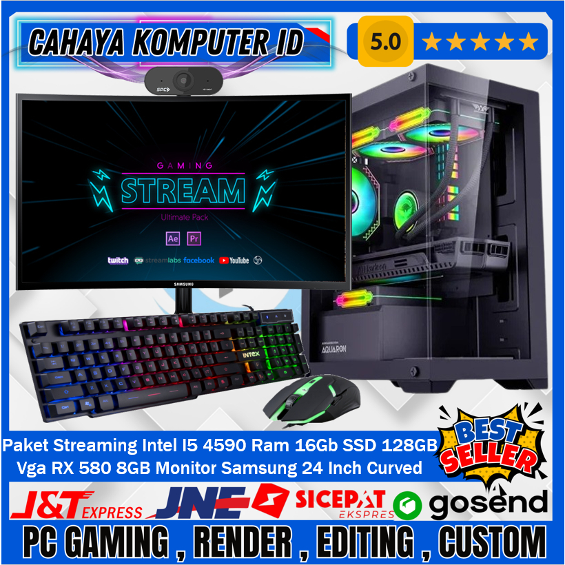 Jual Paket Streaming I5 4590 Ram 16GB SSD 128GB VGA 8GB Monitor Samsung ...