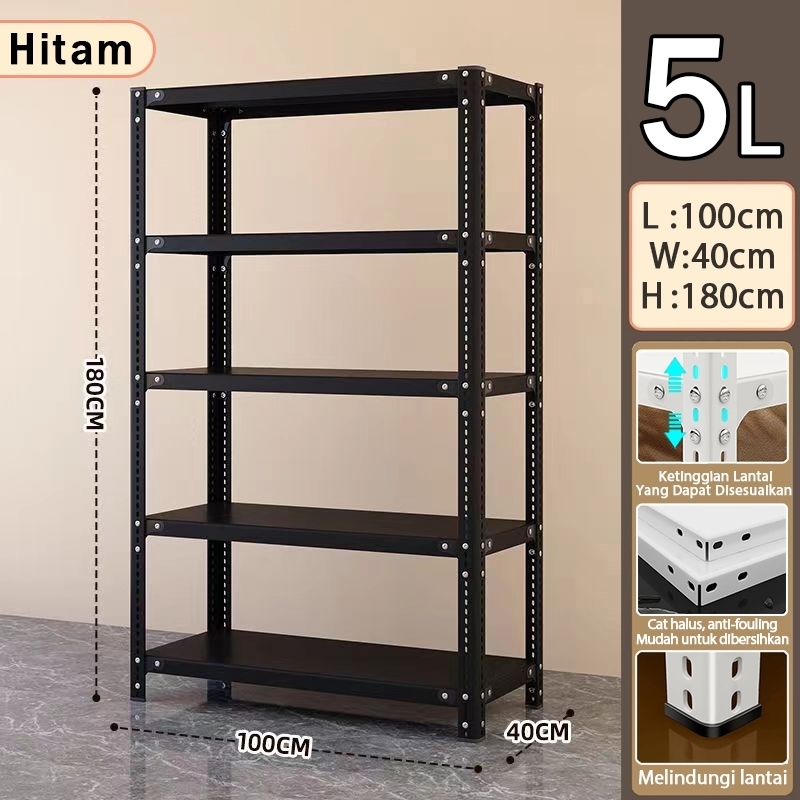 Jual 【Beban 400kg】Rak besi siku 5 susun Rak Besi Siku Lubang Rak Rak ...