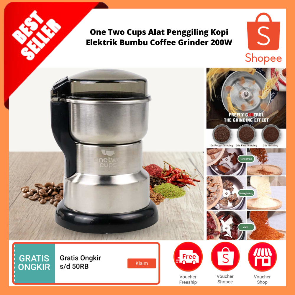 Jual Alat Penggiling Kopi Elektrik Bumbu Coffee Grinder 200W / Mesin ...