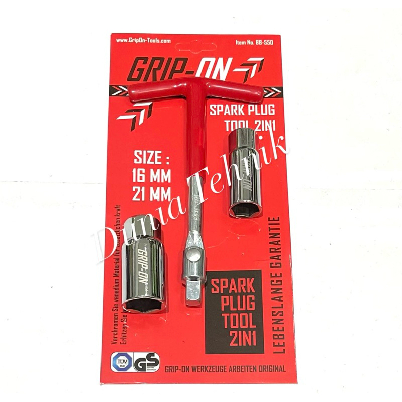 Jual GRIP-ON Kunci Busi Set 2 Mata 16 mm dan 21 mm Kunci Busi Double 2 ...