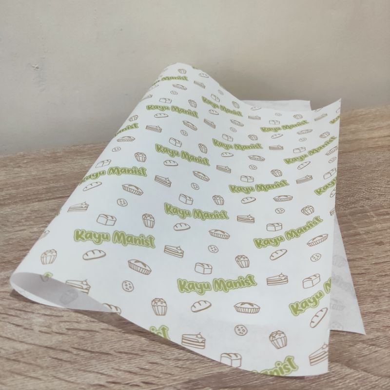 Jual CUSTOM Kertas Roti Foodgrade 19 x 22 cm - Wrap Paper / Kertas ...