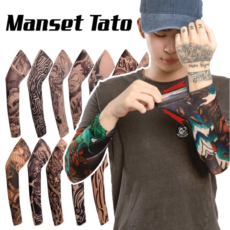 Jual MANSET TANGAN TATTOO PRIA WANITA SEPASANG KIRI KANAN MANGSET ...