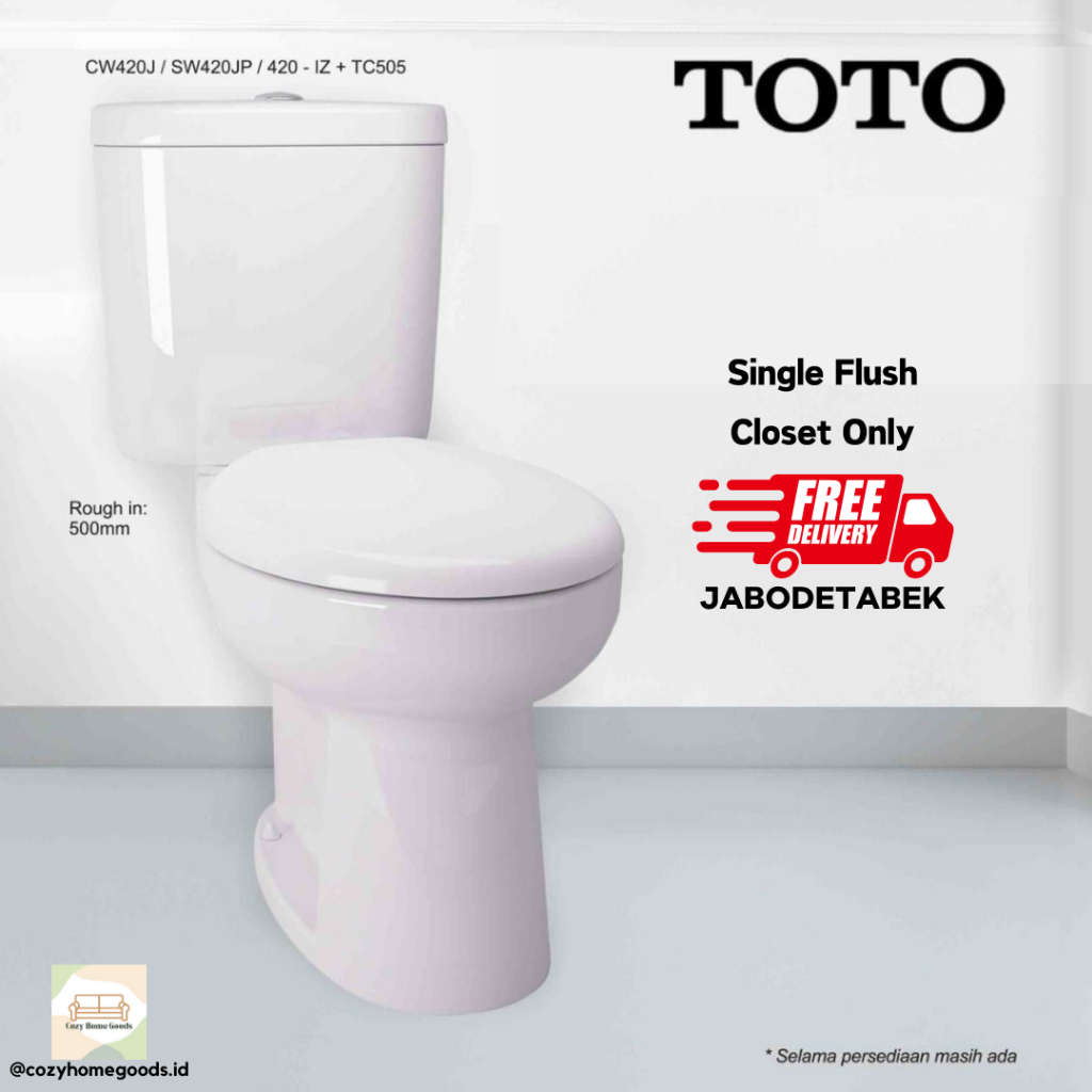 Jual CLOSET DUDUK TOTO CW 420J / TOTO CW420J/SW420JP/420 - IZ + TC505 ...