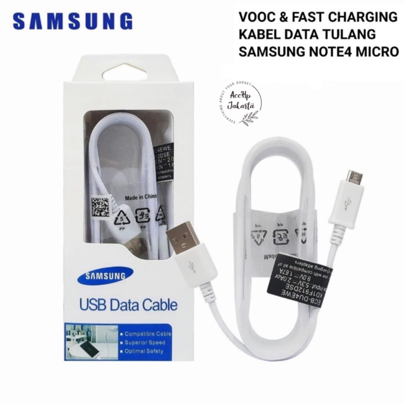 Jual KABEL DATA SAMSUNG NOTE 4 ORIGINAL 100% KABEL DATA Fash Charging ...