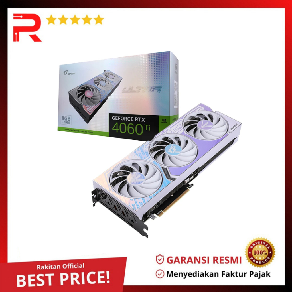 Jual VGA Colorful iGame GeForce RTX 4060 Ti 8GB GDDR6 Ultra W OC 8GB-V ...
